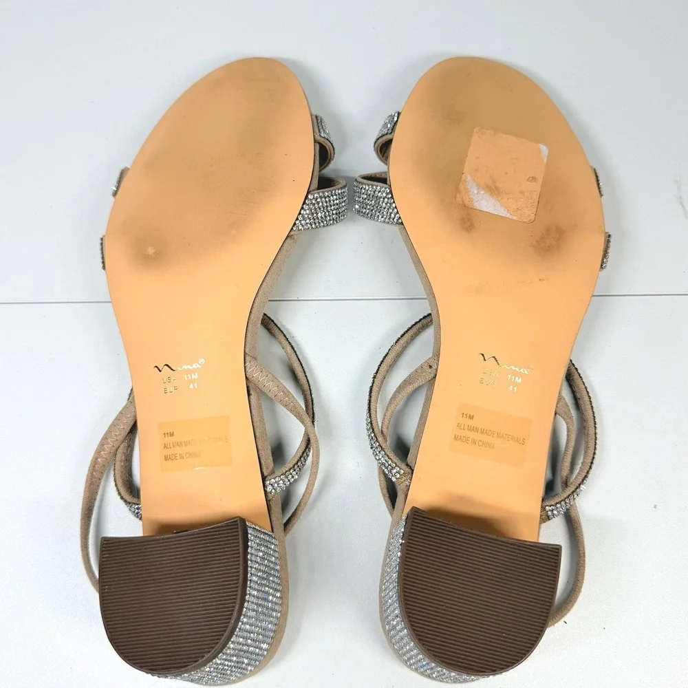 Nina | Shoes | Nina Sandals Women 1m Gwenda Rhinestone Crystal ...